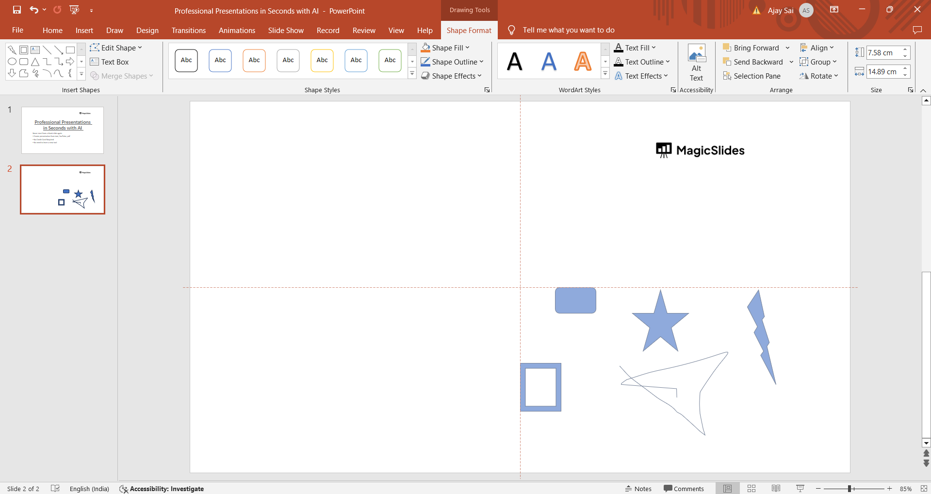 How to group shapes in PowerPoint